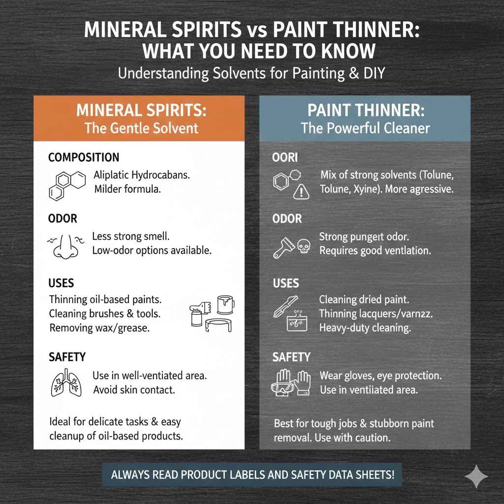 Mineral Spirits vs Paint Thinner: What You Need to Know